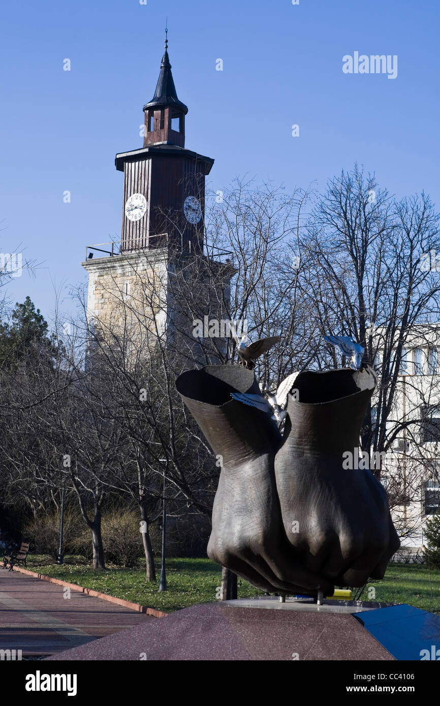 Clock Tower, Svishtov town, built in 18h century, the right bank of the ...