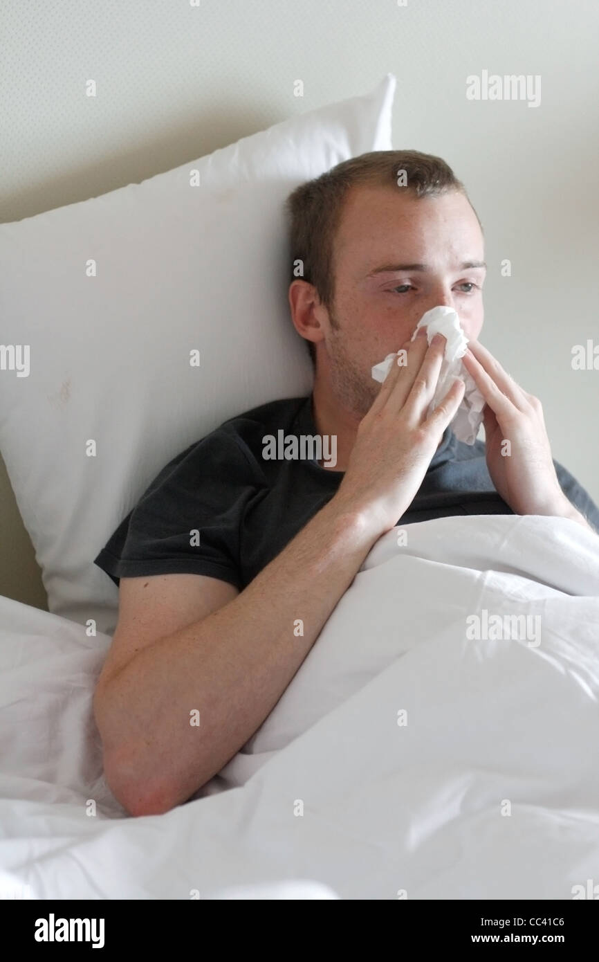 A man with the flu Stock Photo - Alamy