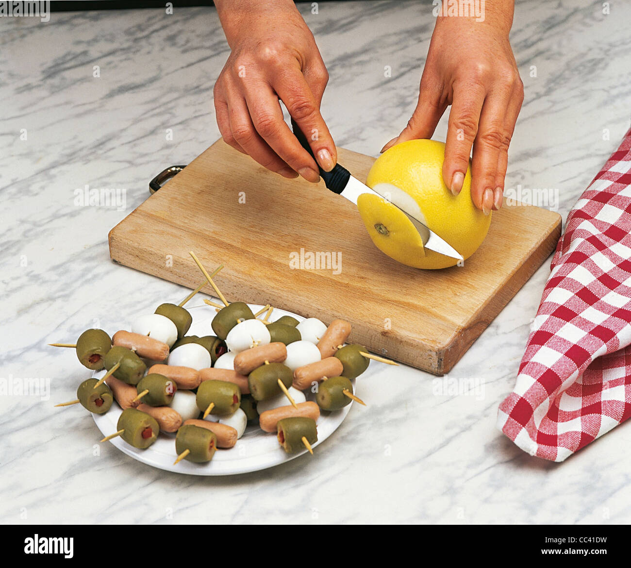 Kitchen: 4 Eggs Brochettes Stock Photo - Alamy