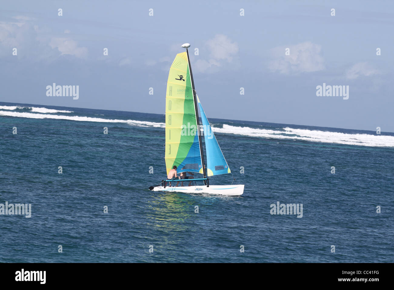 Sailing in mini catamaran in hi-res stock photography and images - Alamy