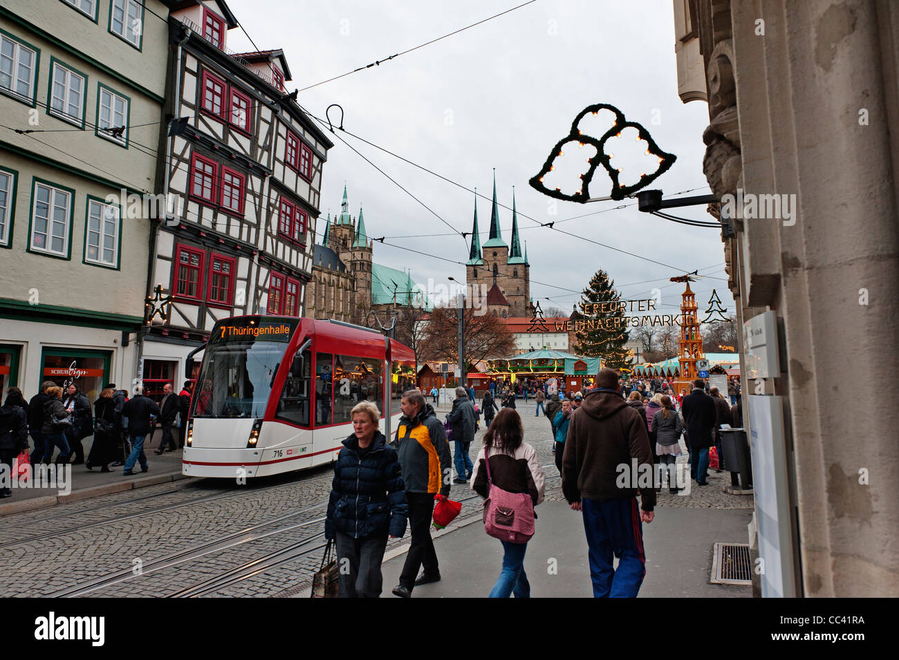 Erfurt Christmas Market. Cathedral Square. Thuringia, Germany, Europe ...