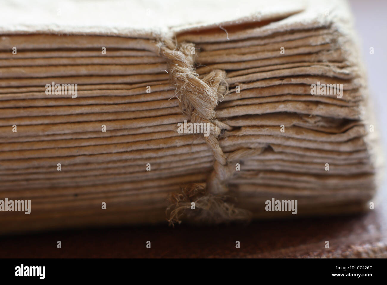 Old book binding with a thread from 1787 Stock Photo - Alamy