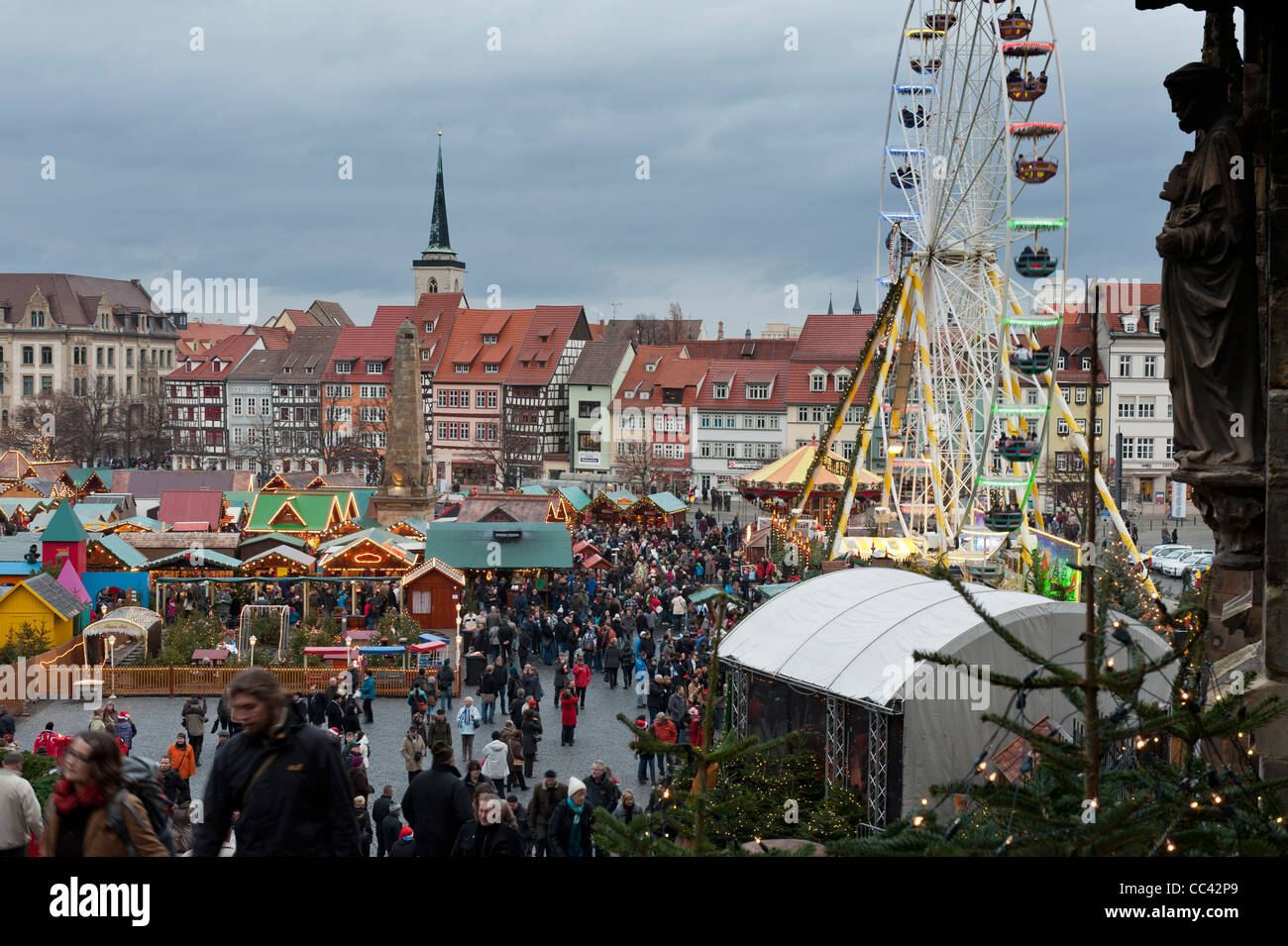 Erfurt Christmas Market. Cathedral Square. Thuringia, Germany, Europe ...