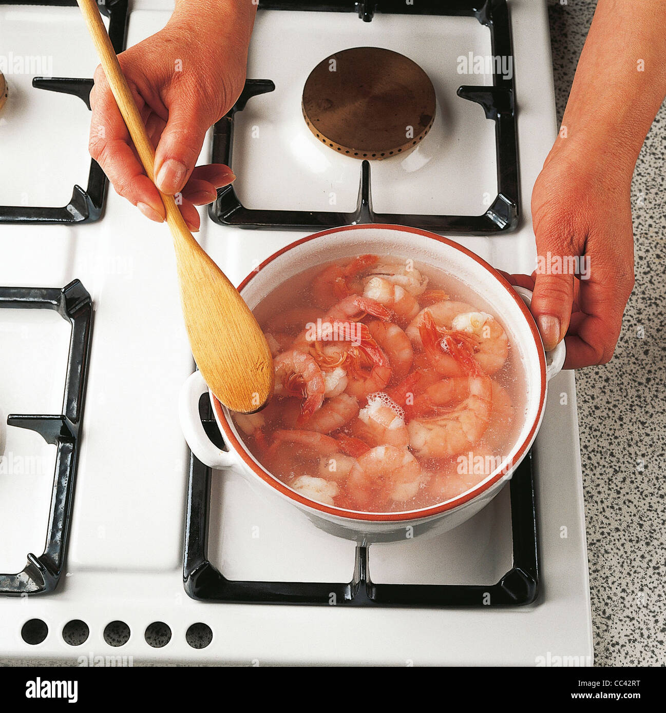 Kitchen: Souffle'Ai Shrimp 1 Stock Photo - Alamy