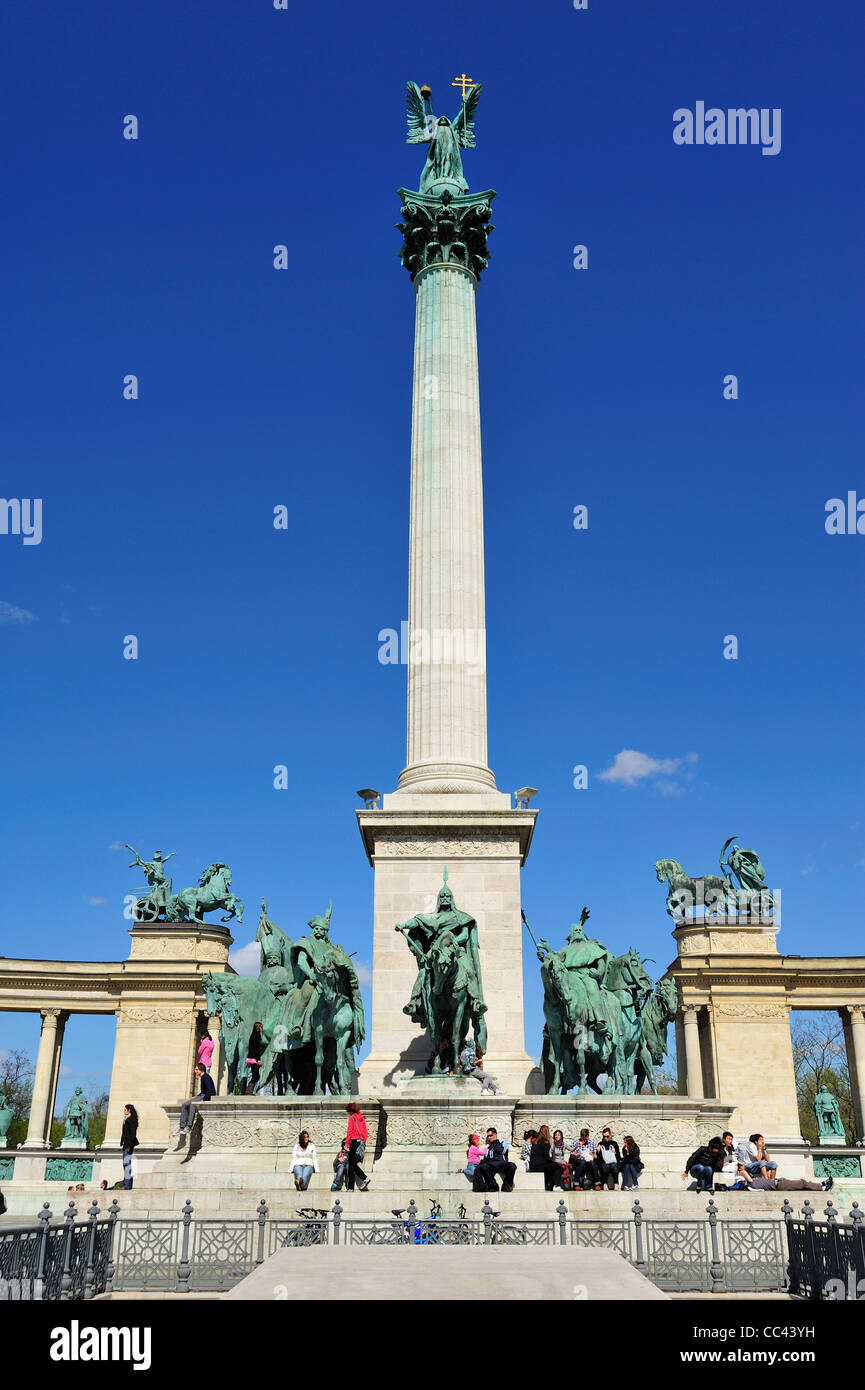 Millennium Memorial, Heroes' Square, Budapest, Hungary Stock Photo - Alamy