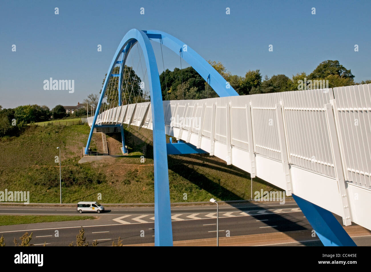 Redhayes pedestrian and cycle bridge across the M5 motorway at Exeter ...