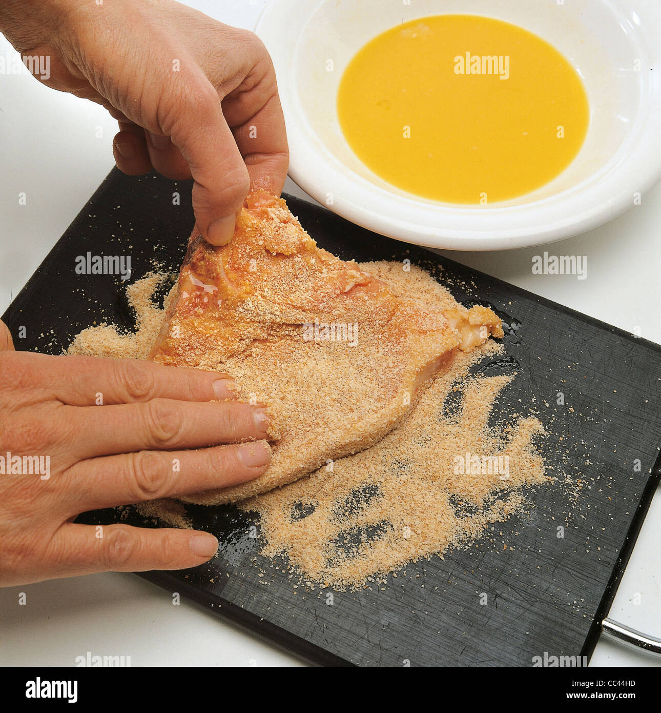 Cuisine: Fried Meat Covered In Bread Crumbs (2 Stock Photo - Alamy