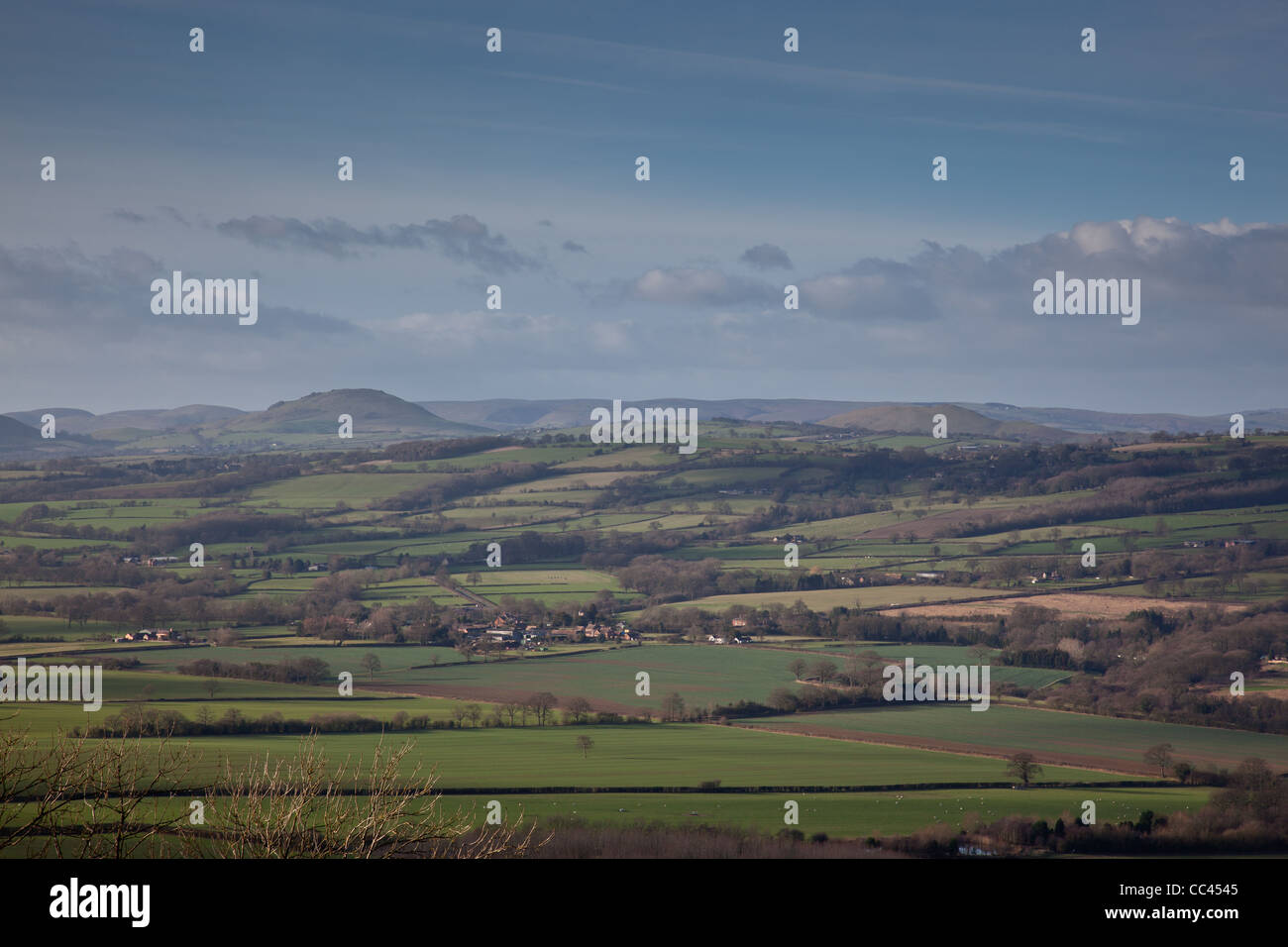The view across Ape Dale towards the Stretton Hills as seen from Major ...