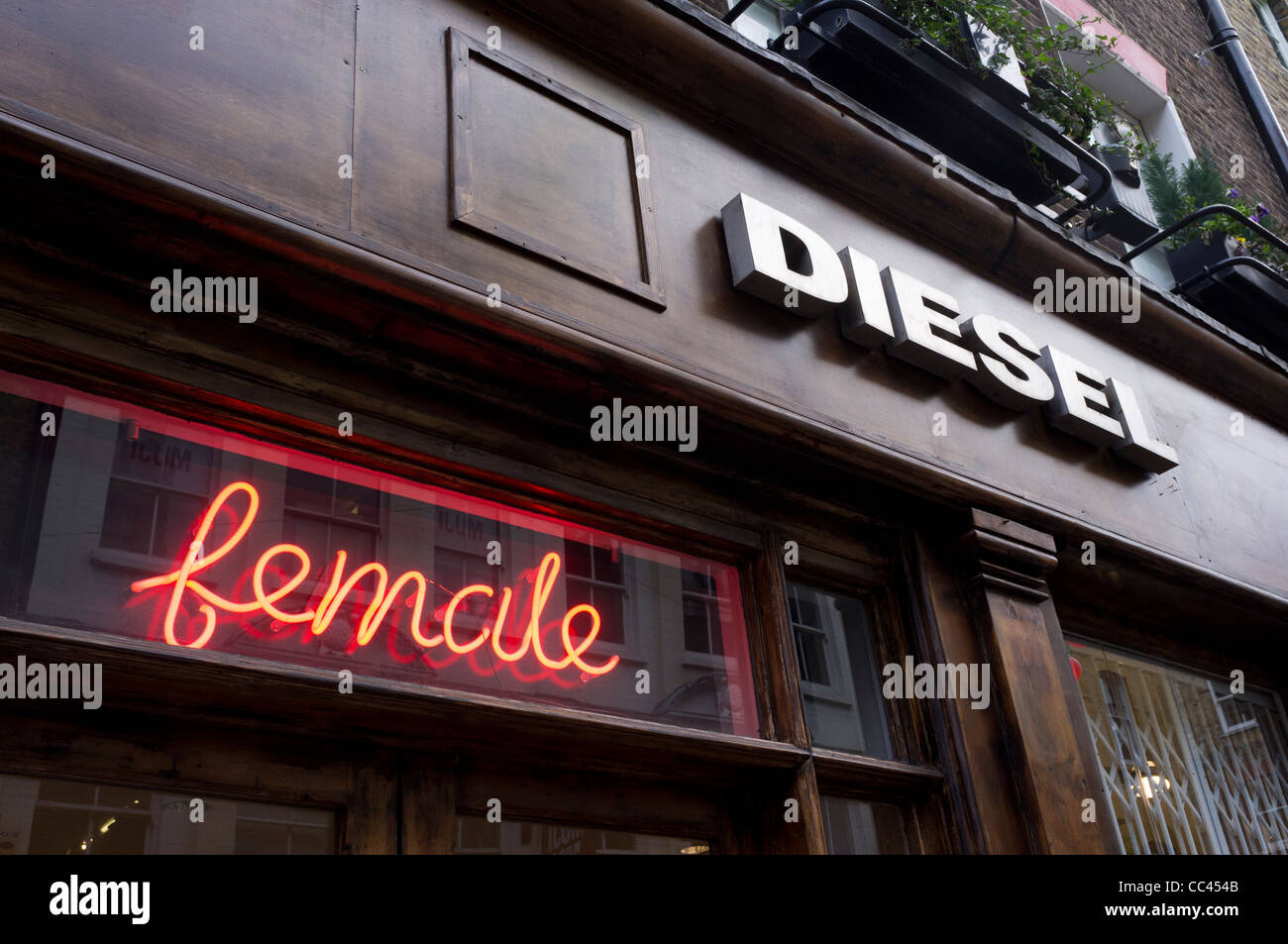 The shop front of the womens Diesel shop in Carnaby Street Stock Photo ...