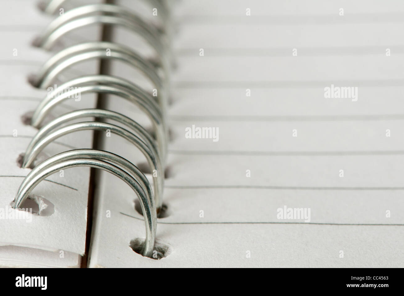 Spiral notebook very close up Stock Photo - Alamy