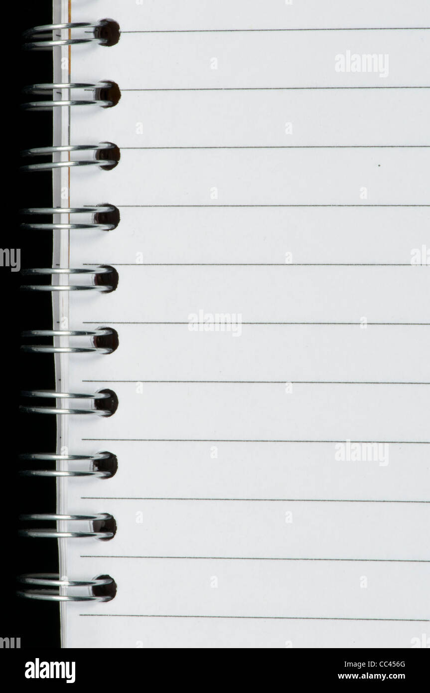 Spiral notebook very close up Stock Photo - Alamy