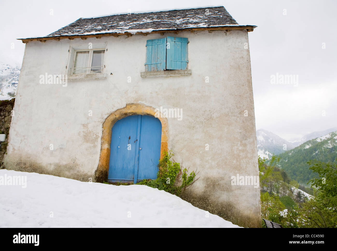 The village Aydius, Pyrénées-Atlantiques, France, Rural cottage in ...