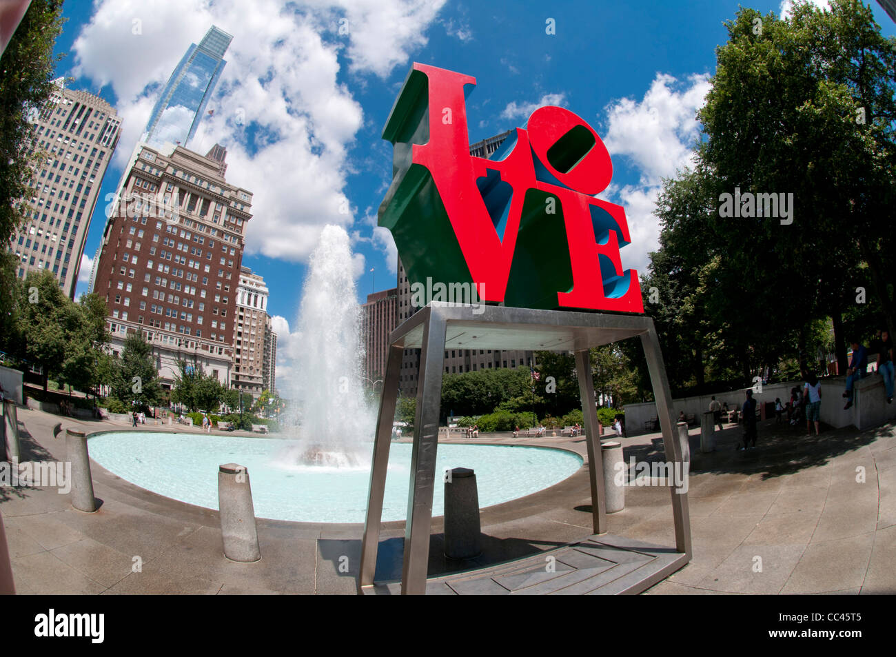 Love Park Philadelphia with Robert Indiana's Love sculpture Stock Photo ...