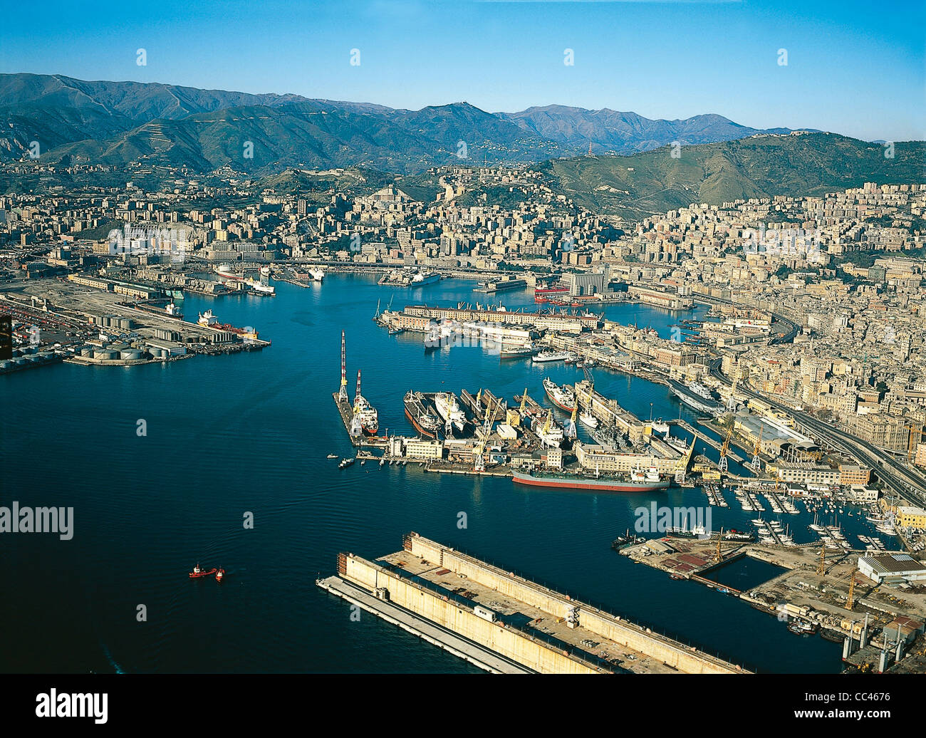 Liguria Genoa Port Stock Photo - Alamy