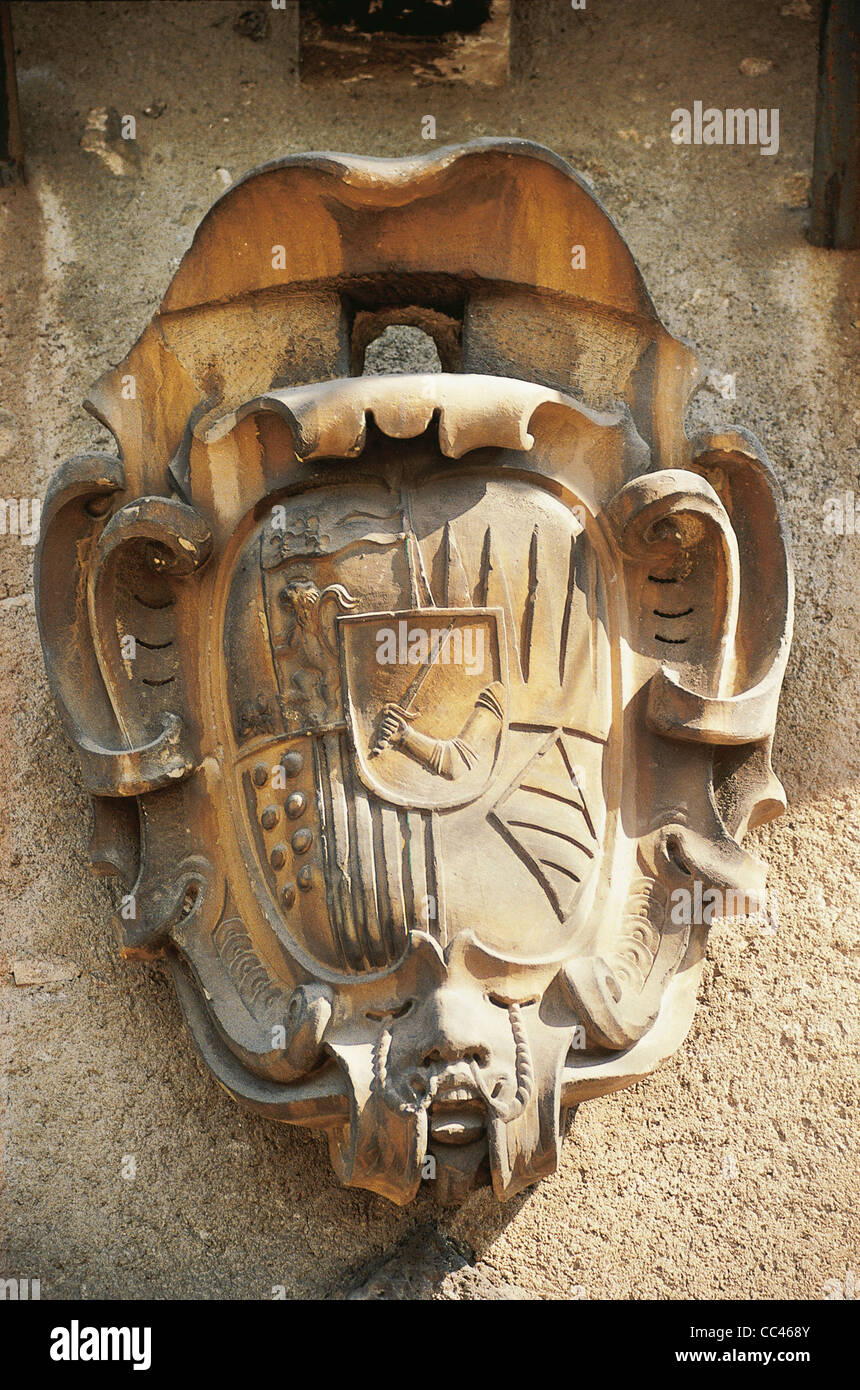 Arms Of The Castle Of Sicily Spadafora Spadafora Stock Photo - Alamy
