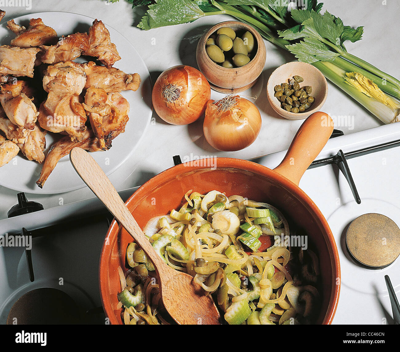 Kitchen: Rabbit In The Portuguese 4 Stock Photo - Alamy