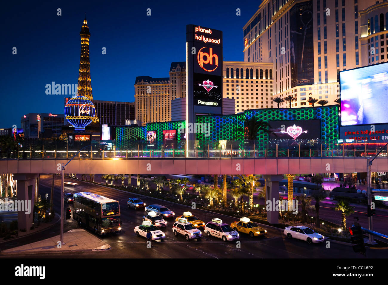 USA, Nevada, Las Vegas, The Strip, Las Vegas Boulevard, high vantage ...