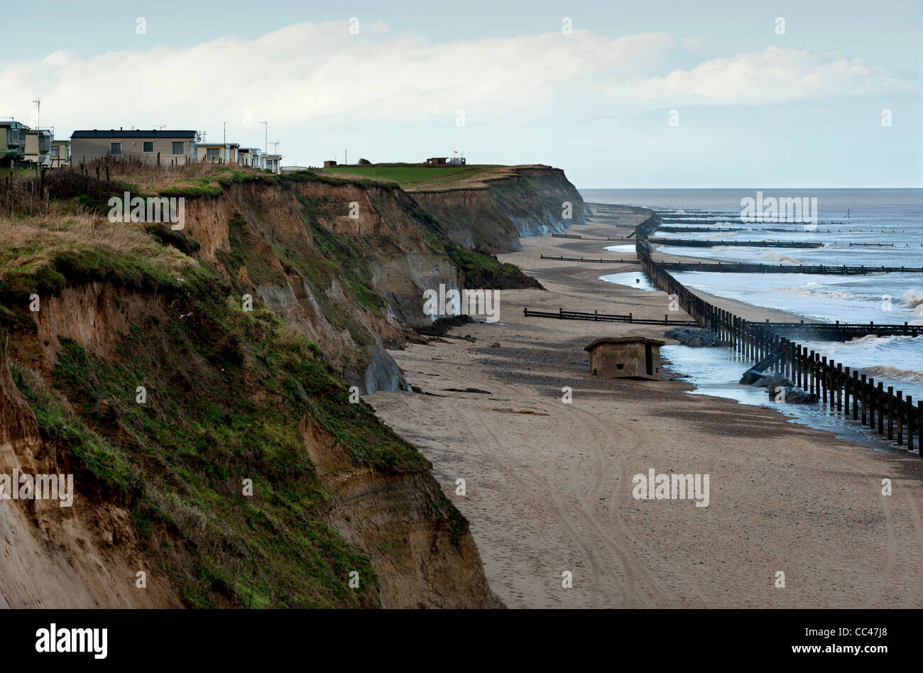 Coastal Management, Happisburgh, Norfolk, England. 4 January 2012 Stock ...