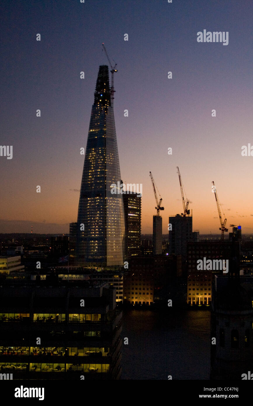 The Shard captured at dusk from the top of The Monument Stock Photo - Alamy