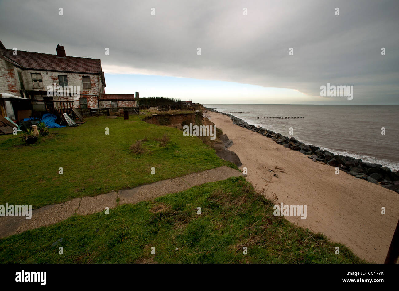 Coastal Management, Happisburgh, Norfolk, England. 4 January 2012 Stock ...