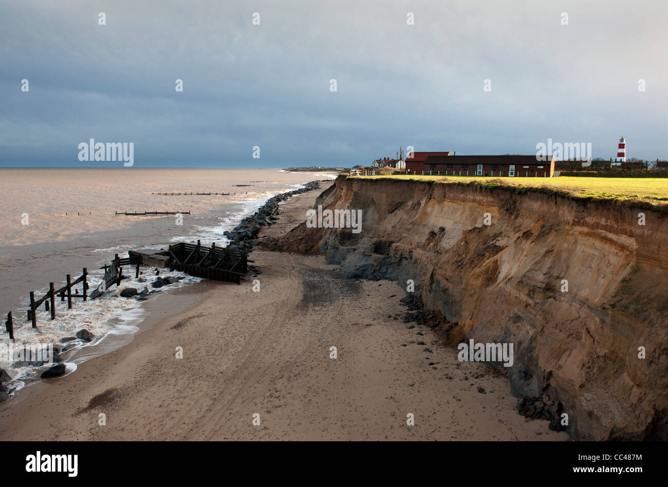 Coastal Management, Happisburgh, Norfolk, England. 4 January 2012 Stock ...