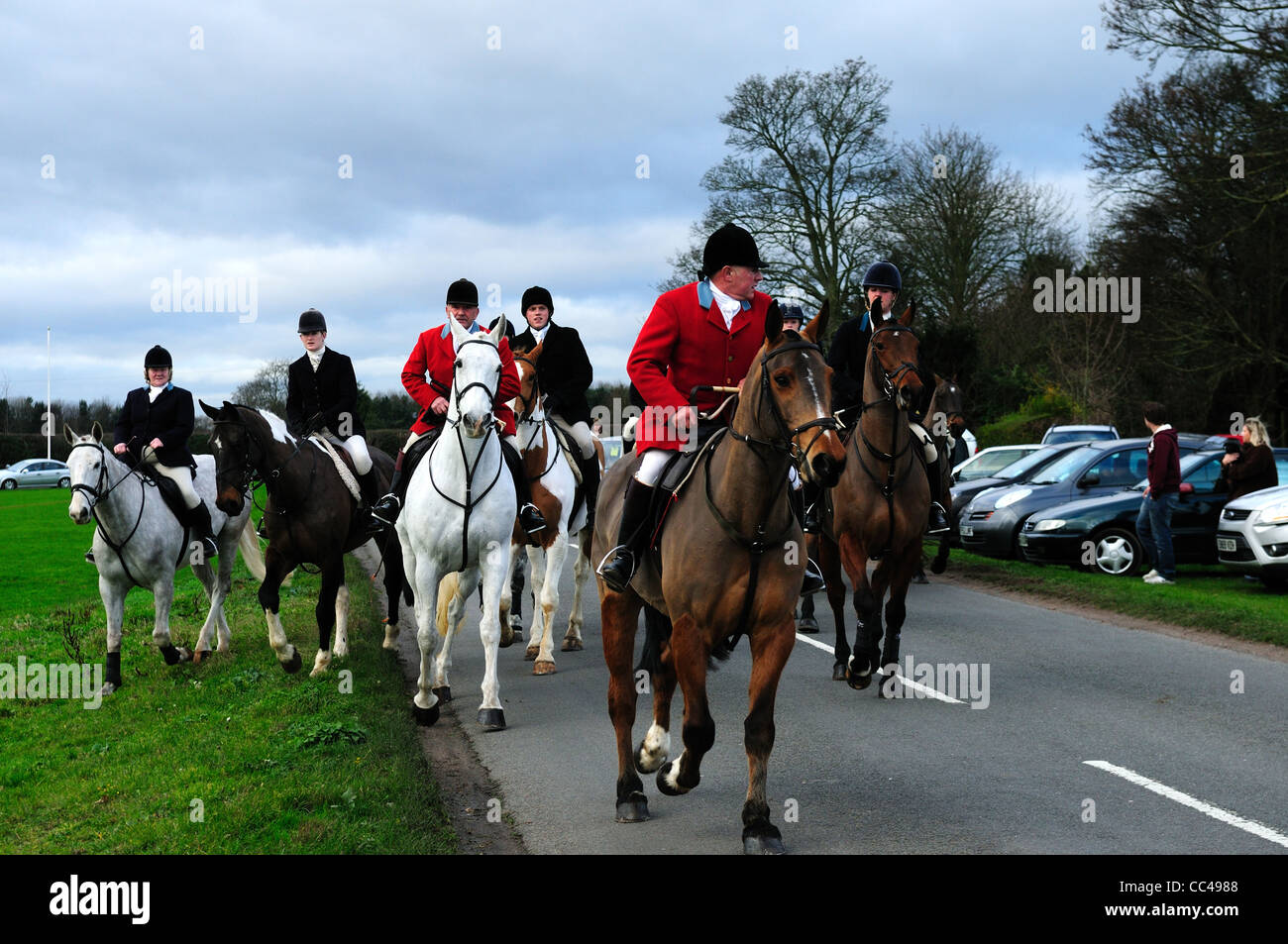 Car Colston Boxing Day Hunt Meeting.Nottinghamshire England Stock Photo ...