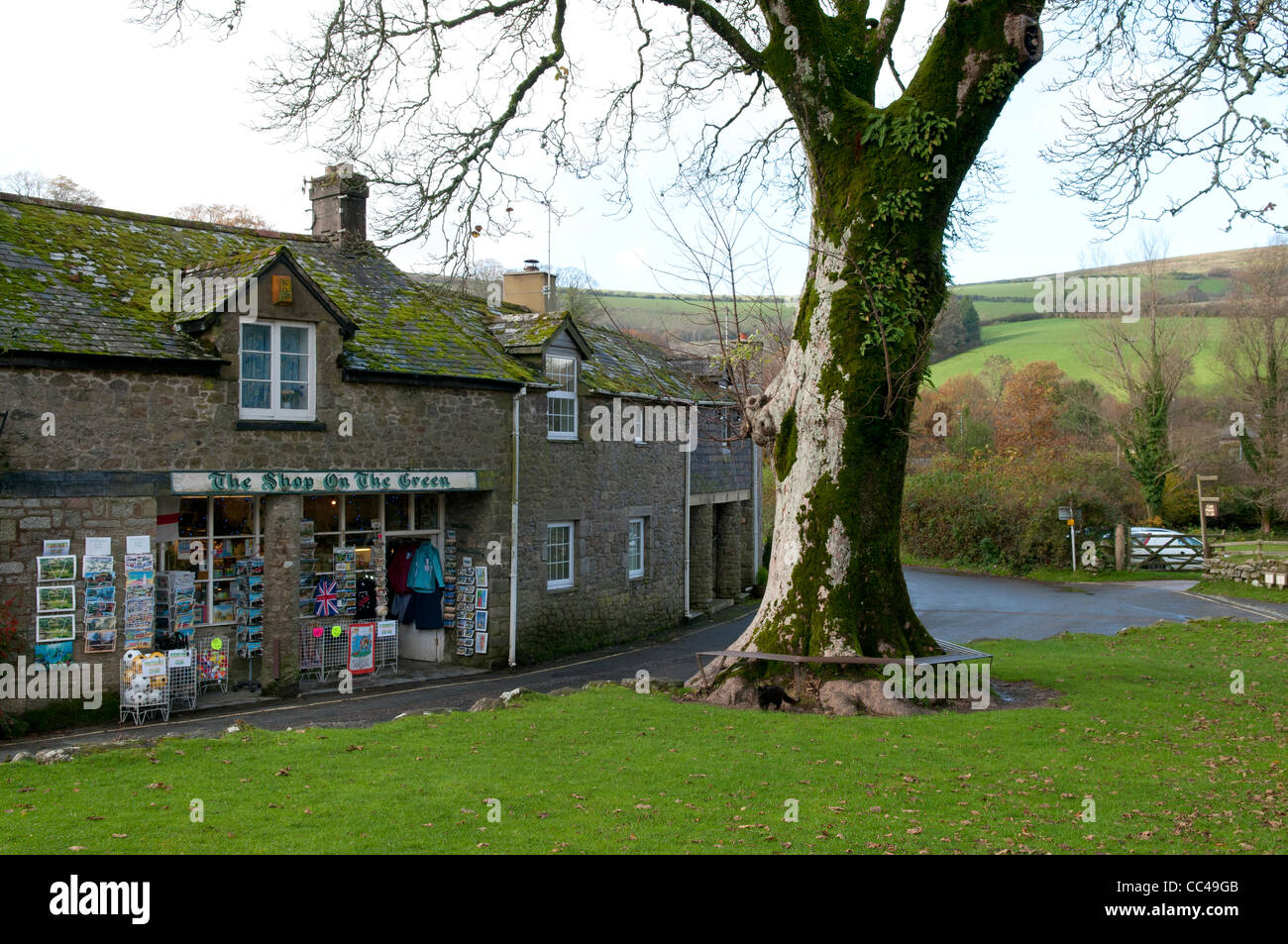 The shop on the Green at Widecombe-in-the-Moor on Dartmoor in Devon ...