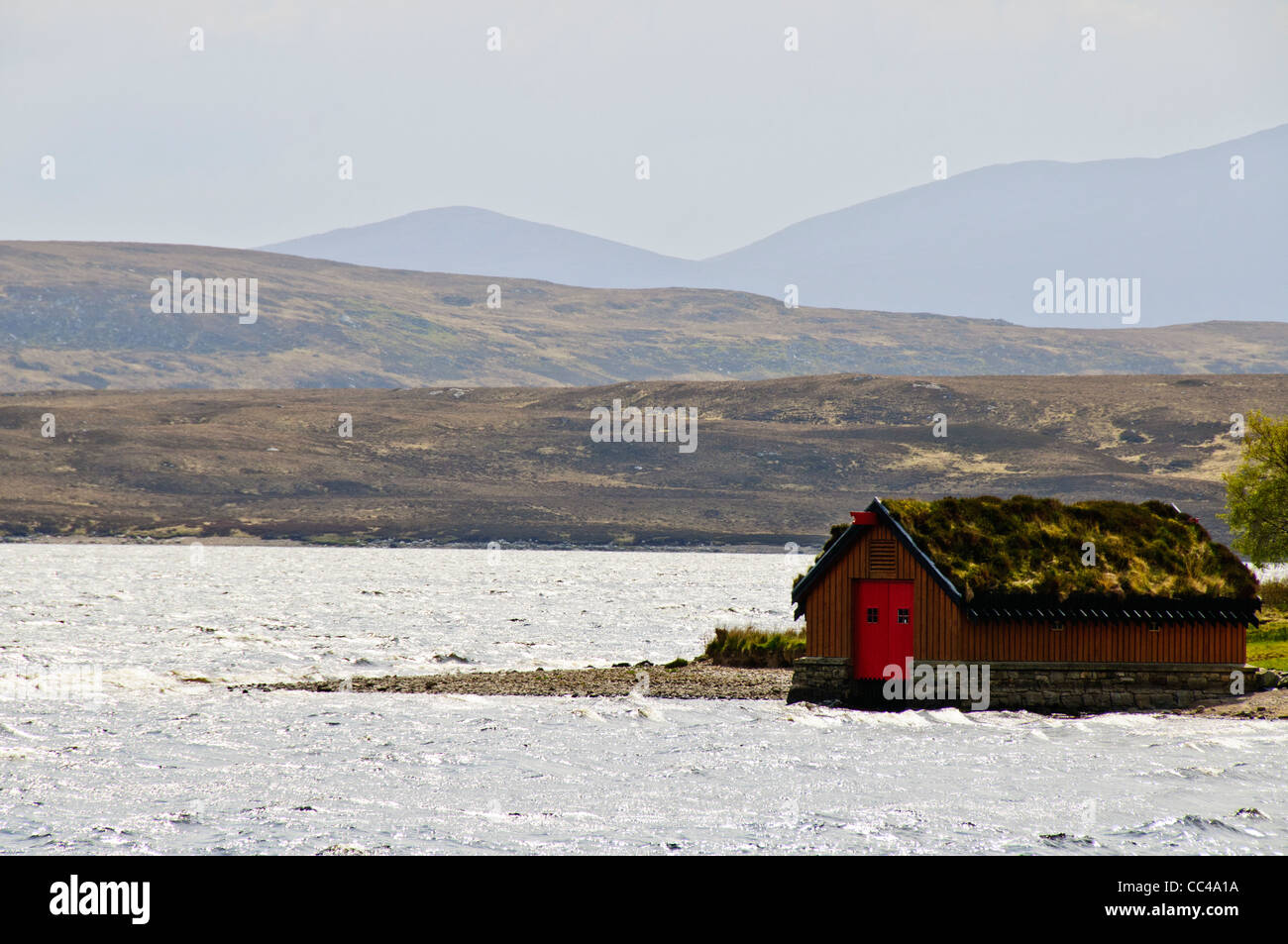 Loch Loyal,Loyal Lodge's Boathouse,Bracken Hillsides,Winter Colours ...