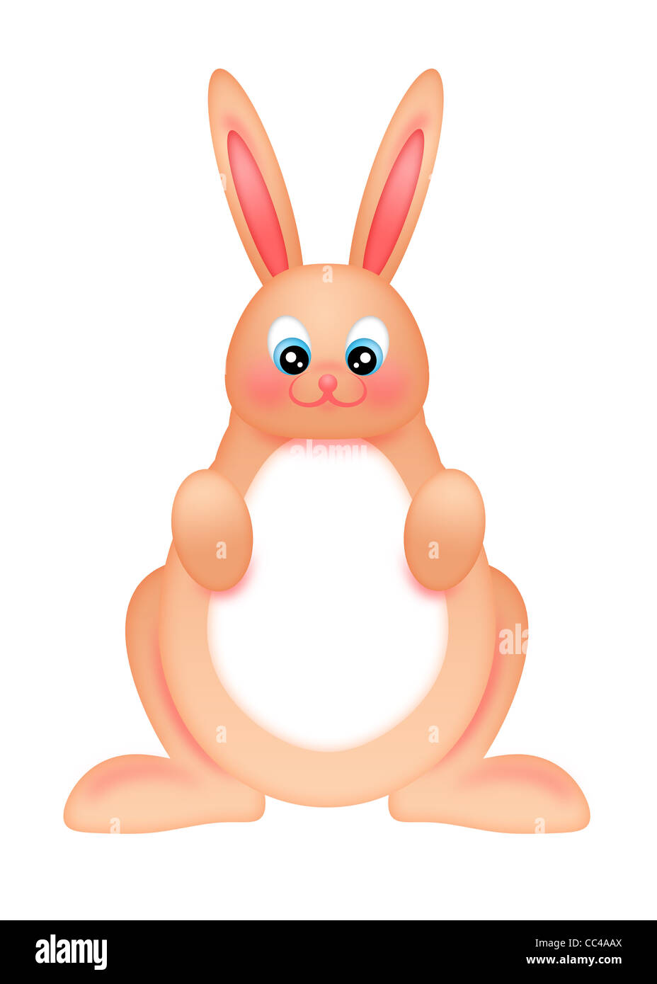 Happy Easter Bunny Rabbit Illustration Isolated on White Background ...