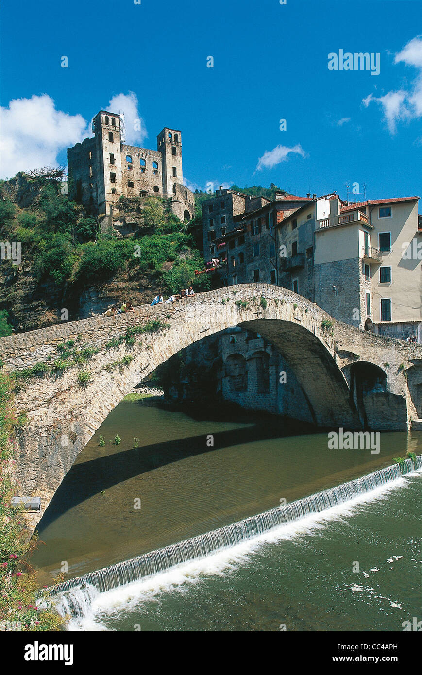 Liguria Dolceacqua Medieval Bridge And Doria Castle Stock Photo - Alamy