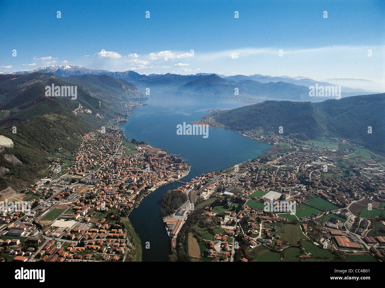 Lombardy Sarnico View With River Oglio Stock Photo - Alamy