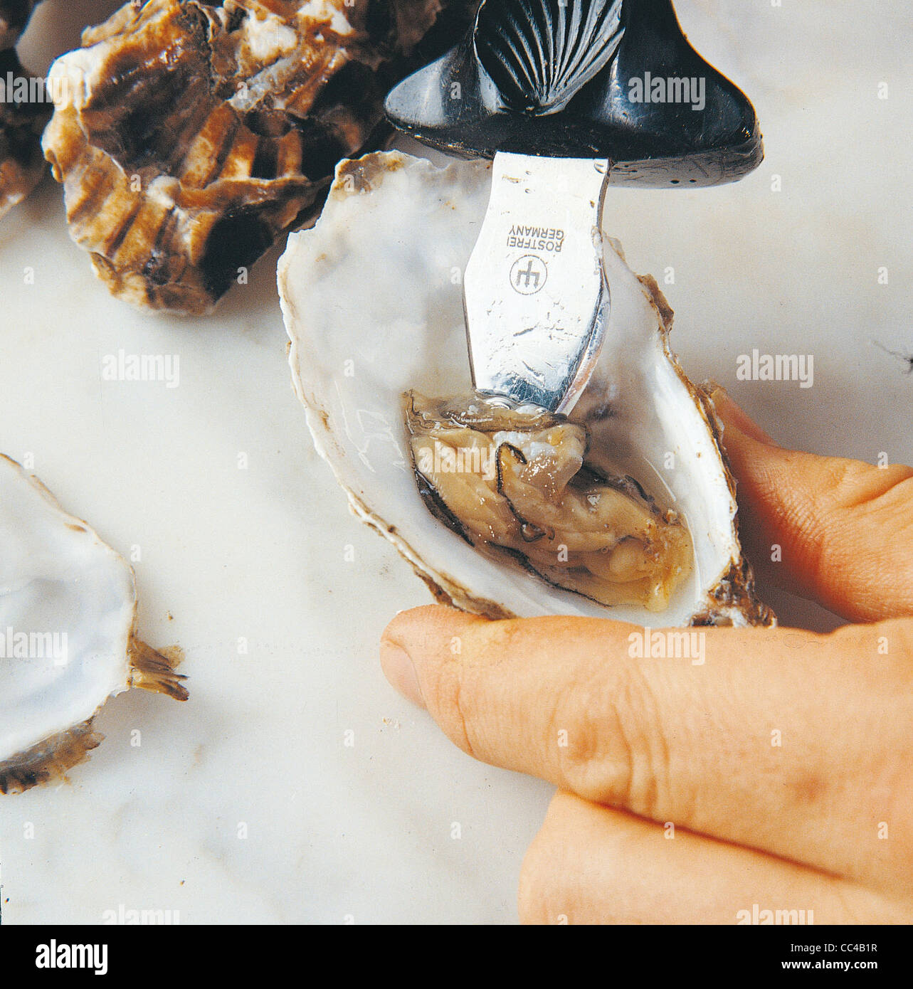 Cuisine: How To Open Oysters (4 Stock Photo - Alamy