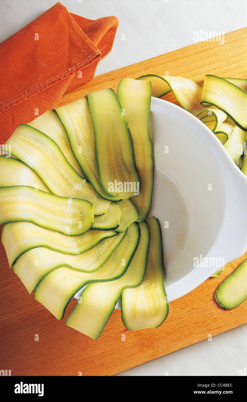 Kitchen: Timbale Pasta And Zucchini Blossom 2 Stock Photo - Alamy