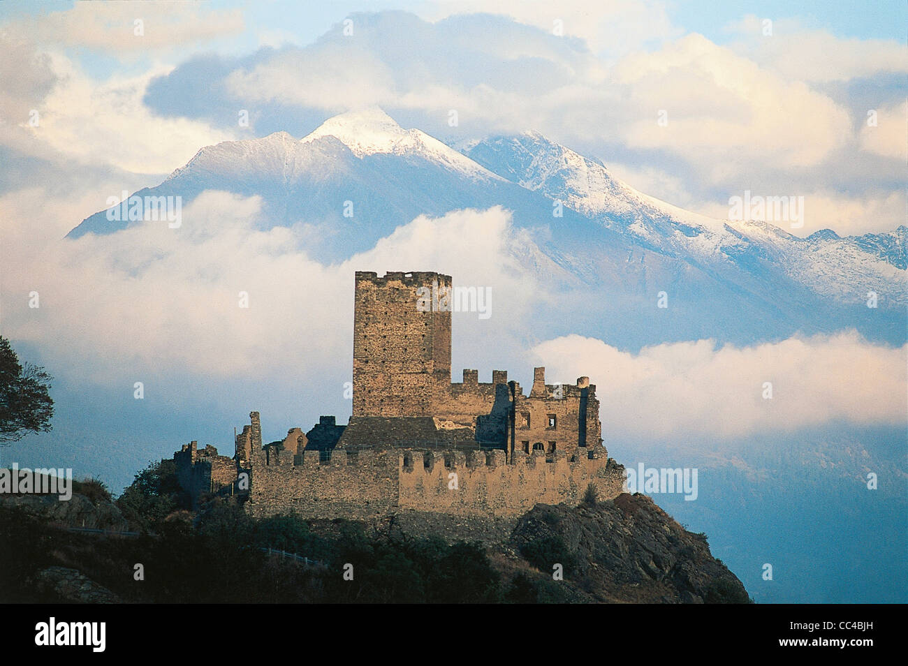 Valle D'Aosta Castle Of Saint-Denis Cly Stock Photo - Alamy