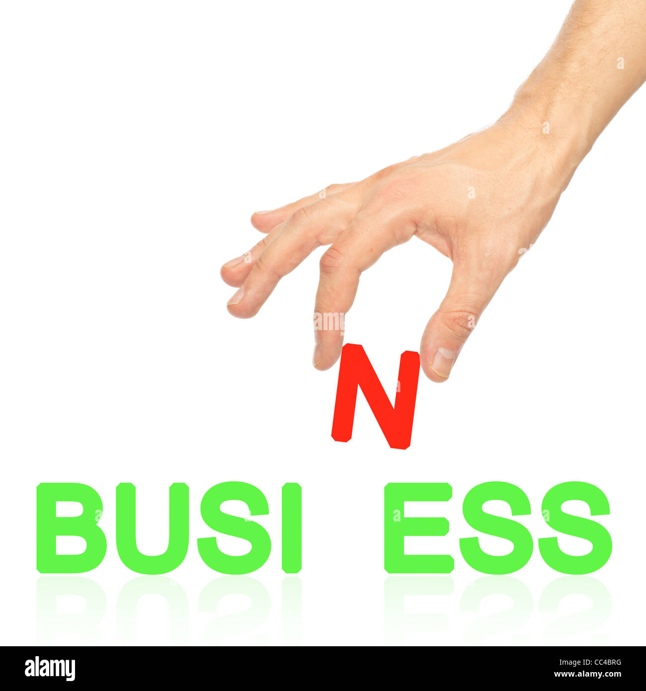 Hand and word Business - business concept Stock Photo - Alamy
