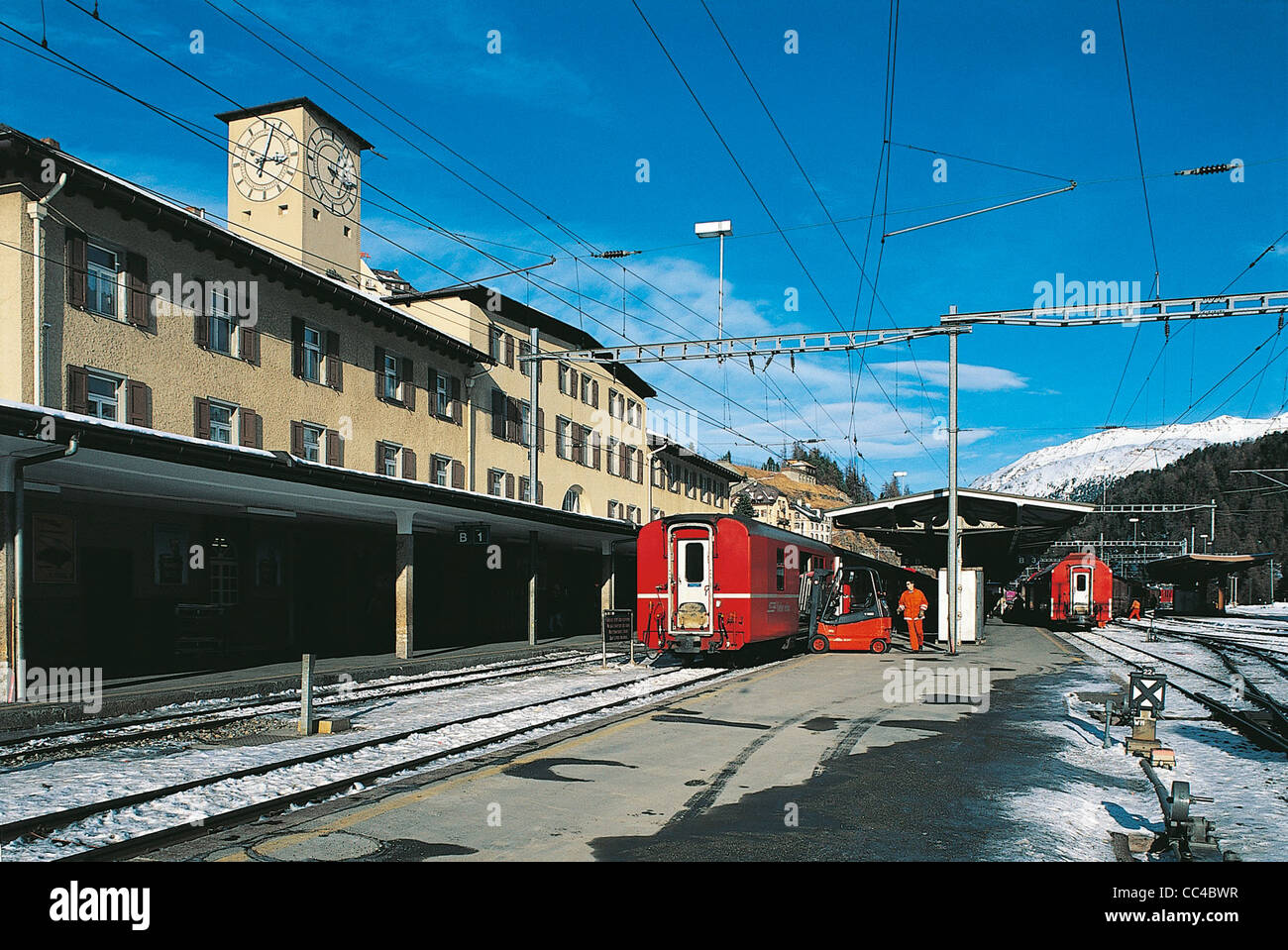 Grisons St. Moritz Switzerland Railway Station Stock Photo - Alamy