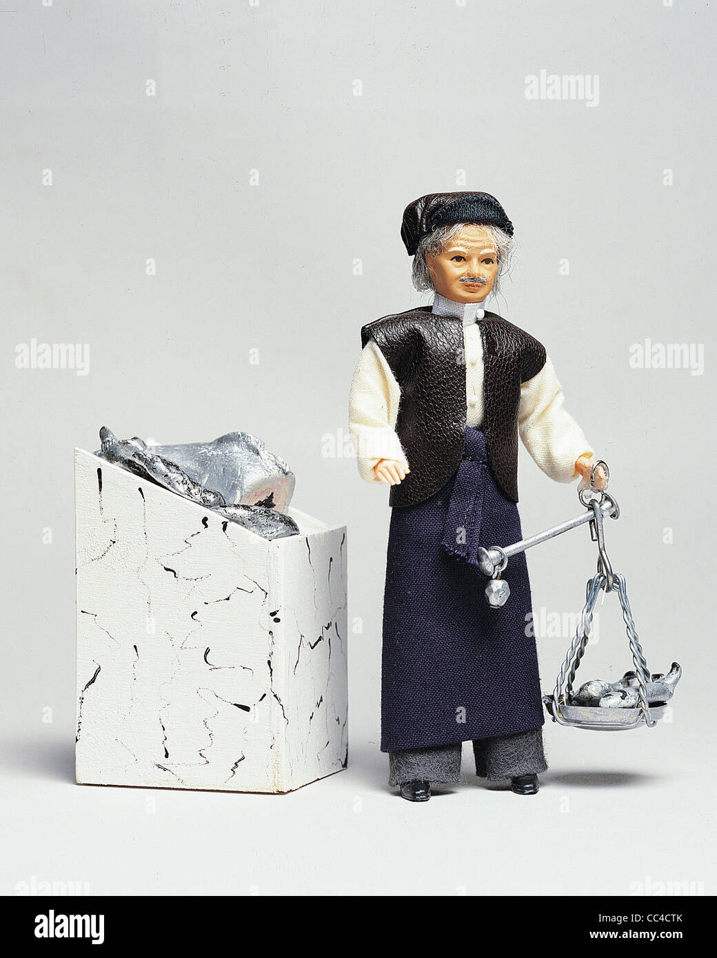 Miniature figurine 19th century the fishmonger hi-res stock photography ...