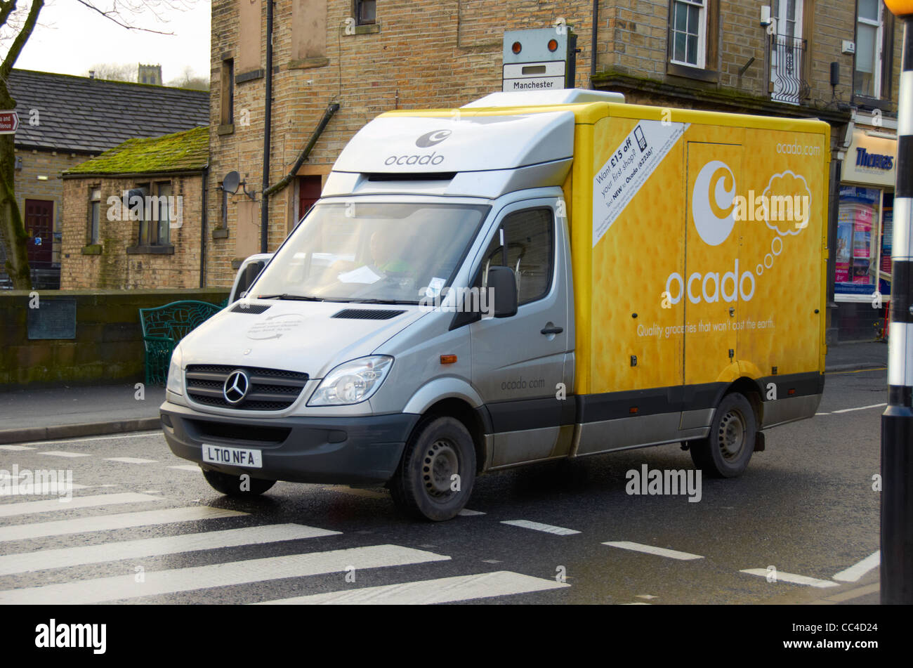 Ocado delivery van on the road in Holmfirth Stock Photo - Alamy