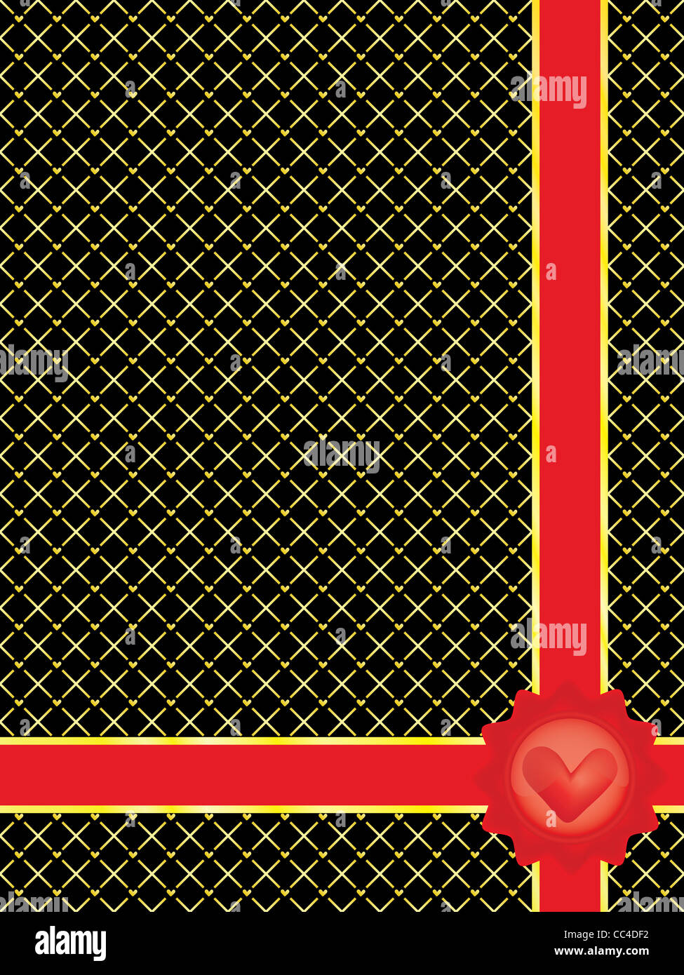 Valentines Day wrapper background with ribbon and seal Stock Photo - Alamy