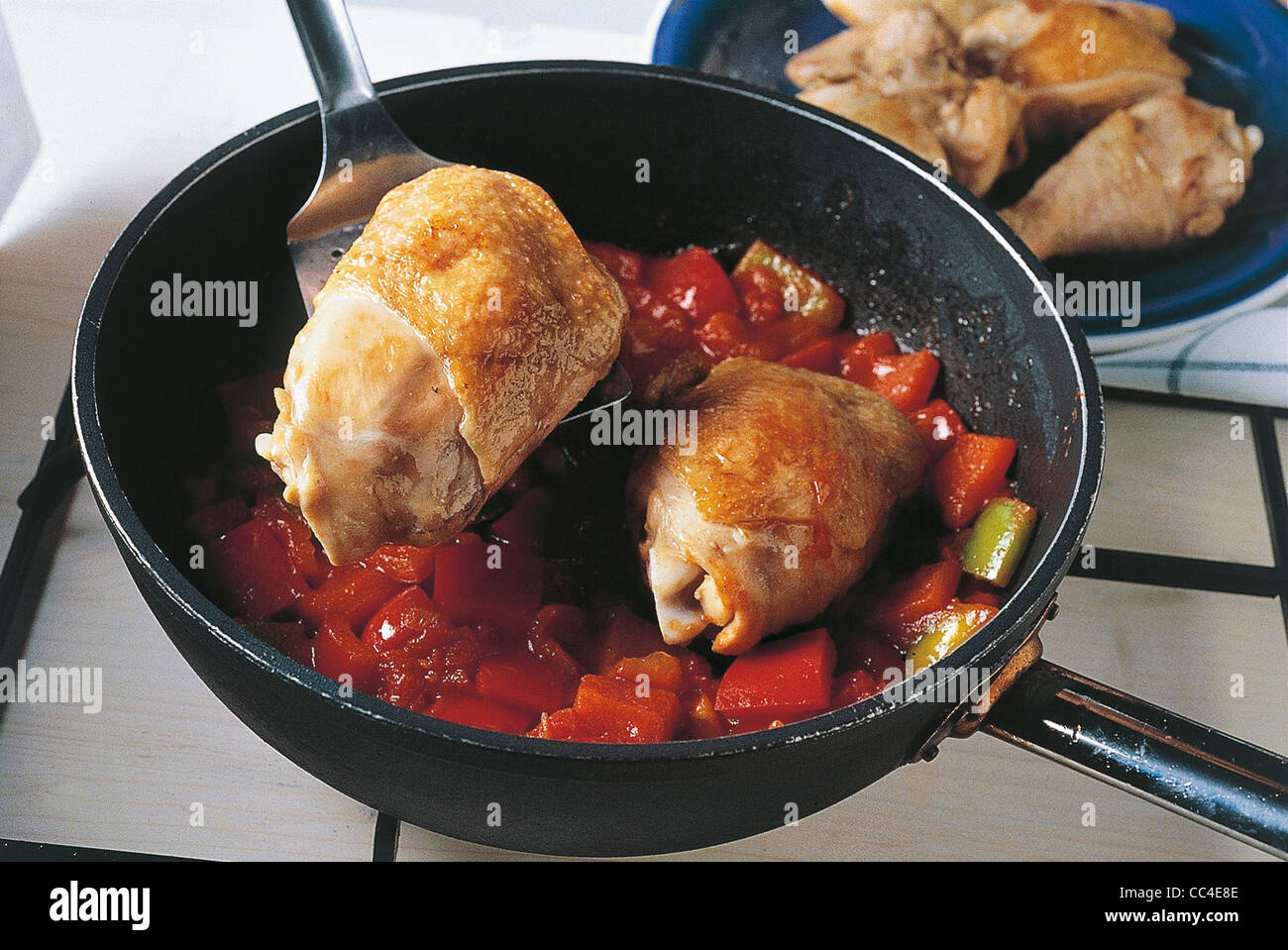 Kitchen: The Basque Chicken (3 Stock Photo - Alamy