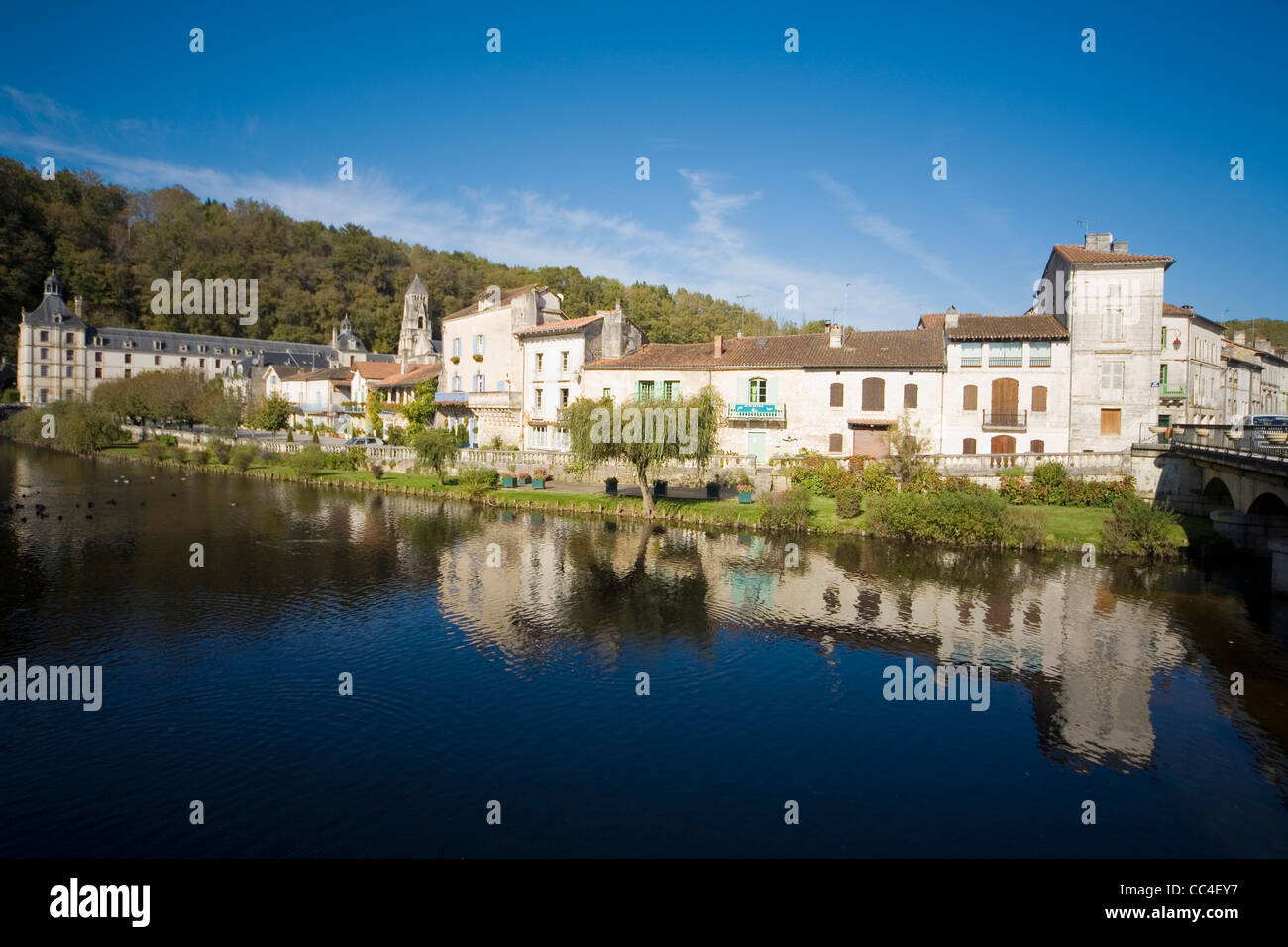 Abbey of Brantôme and its bell tower Brantôme (Brantòsme in Occitan) is ...