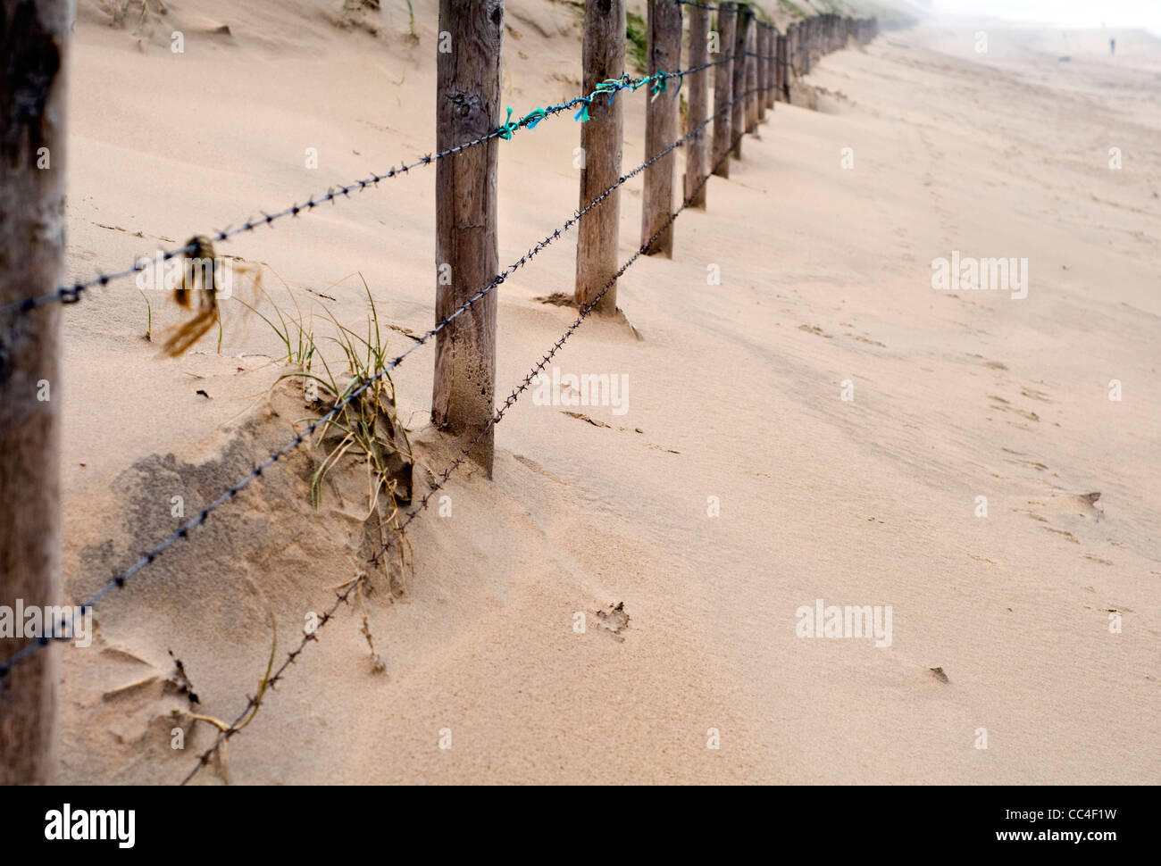 Fence beach barbed wire hi-res stock photography and images - Alamy