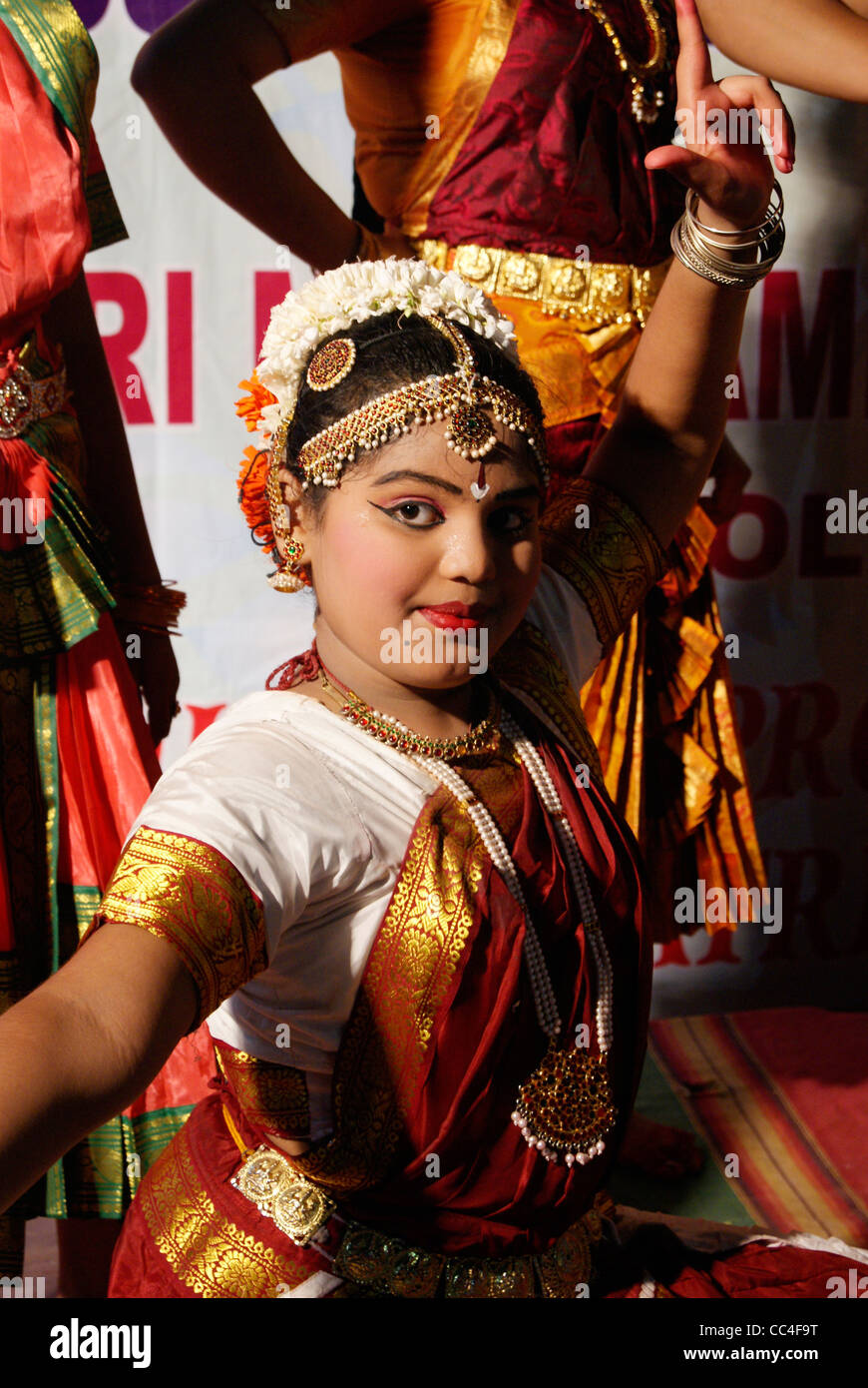 Classical Dance Performing girl in Temple cultural program Stock Photo ...