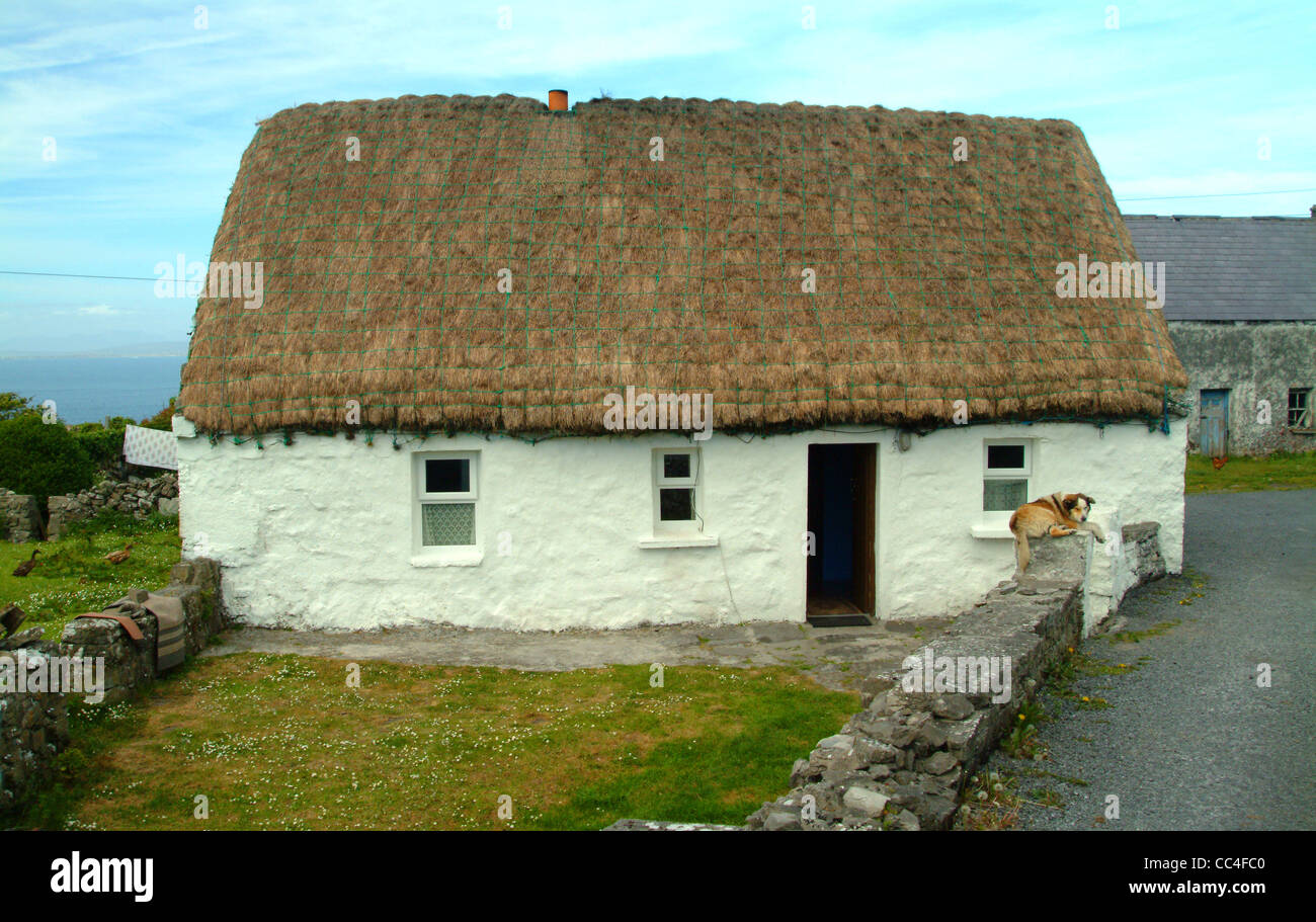 Traditional Irish Thatch Cottage on The Aran Islands Stock Photo - Alamy