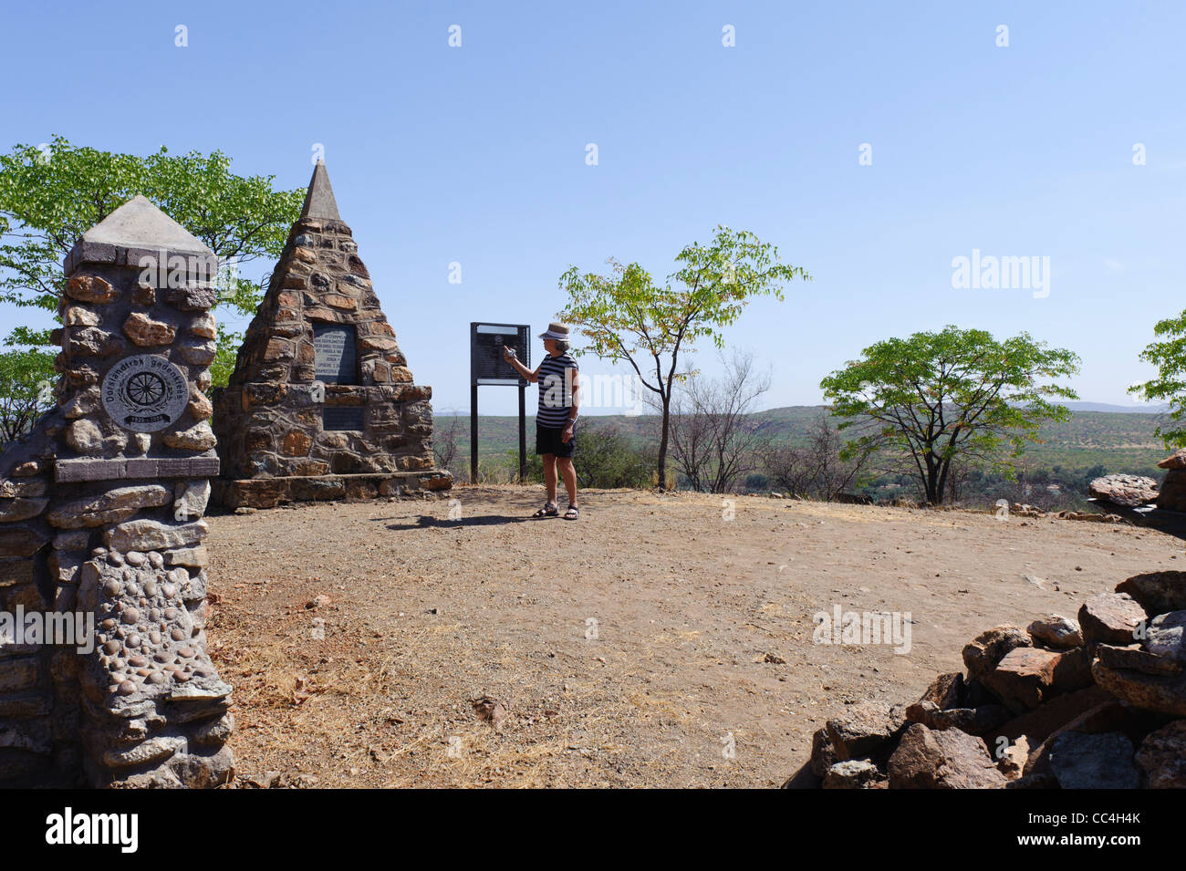 Monument of the Dorsland Trekkers in Swartbooisdrift, Namibia Stock ...