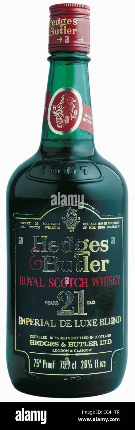 Whisky Liqueurs Wines Spirits Hedges & Butler 21 Years Stock Photo - Alamy