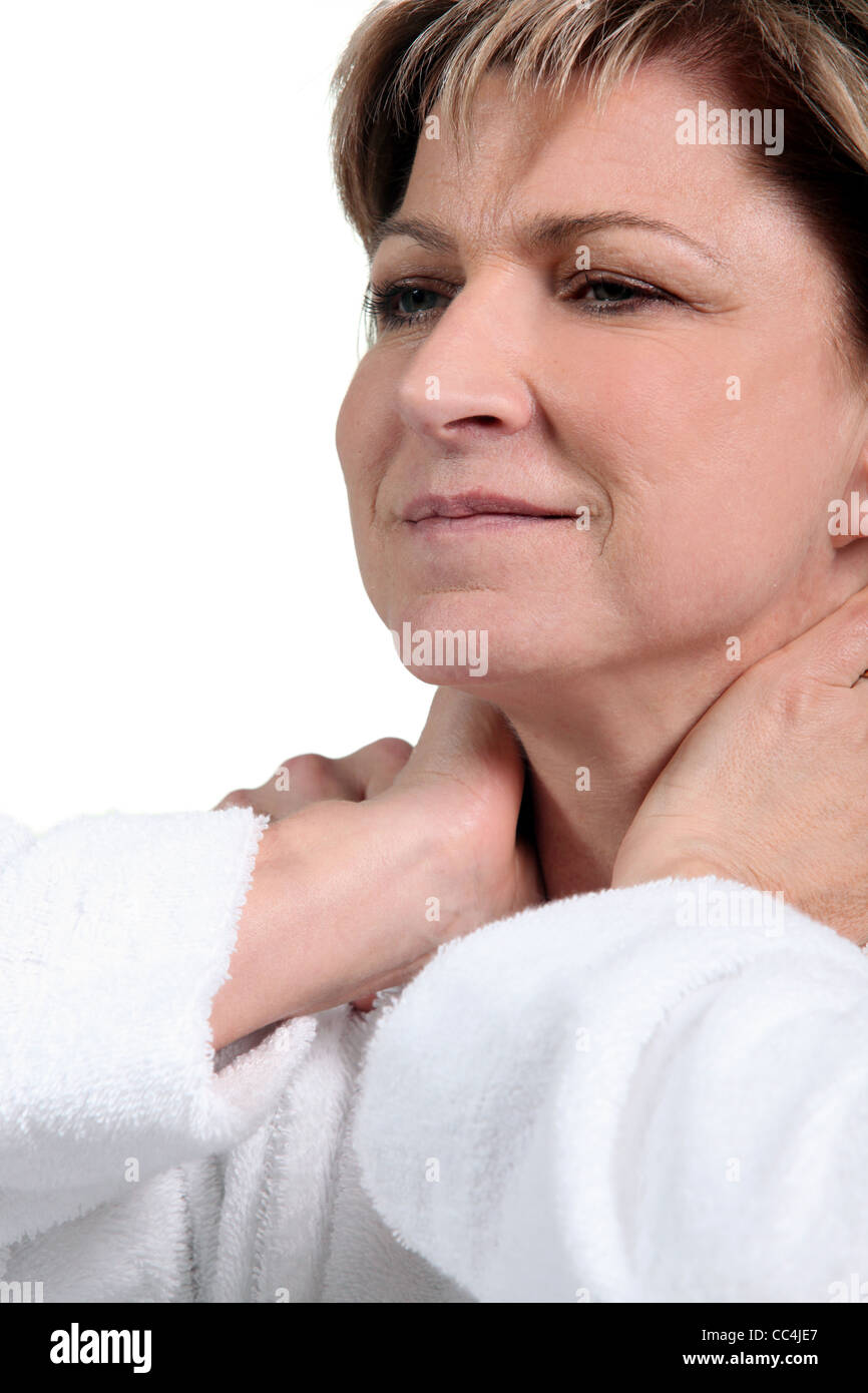 Woman in dressing gown Stock Photo - Alamy