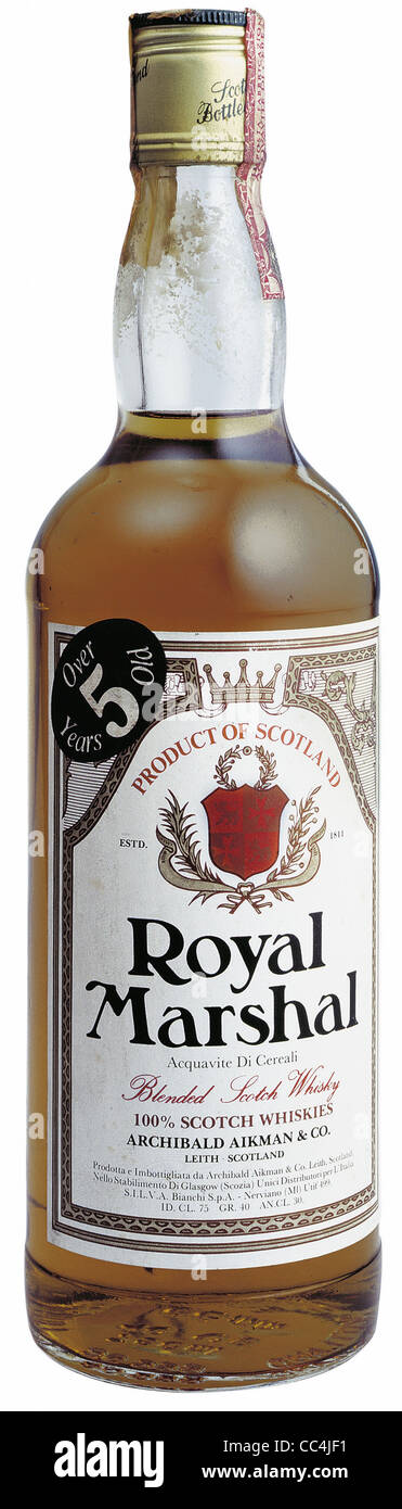 Wine And Spirits Liquors Scotch Whisky Royal Marshal 5 Years Stock ...