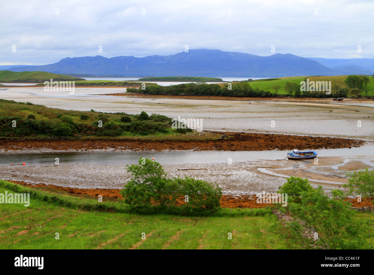Clew bay . Mayo . Ireland looking towards Croagh Patrick Mountain Stock ...