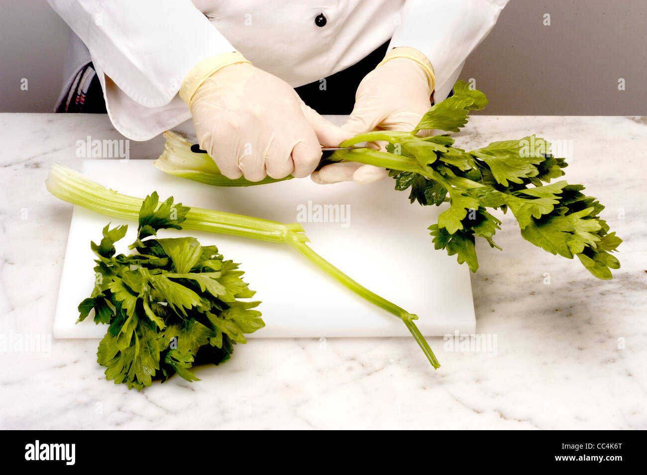 Processing and preparation of stem vegetables hi-res stock photography ...